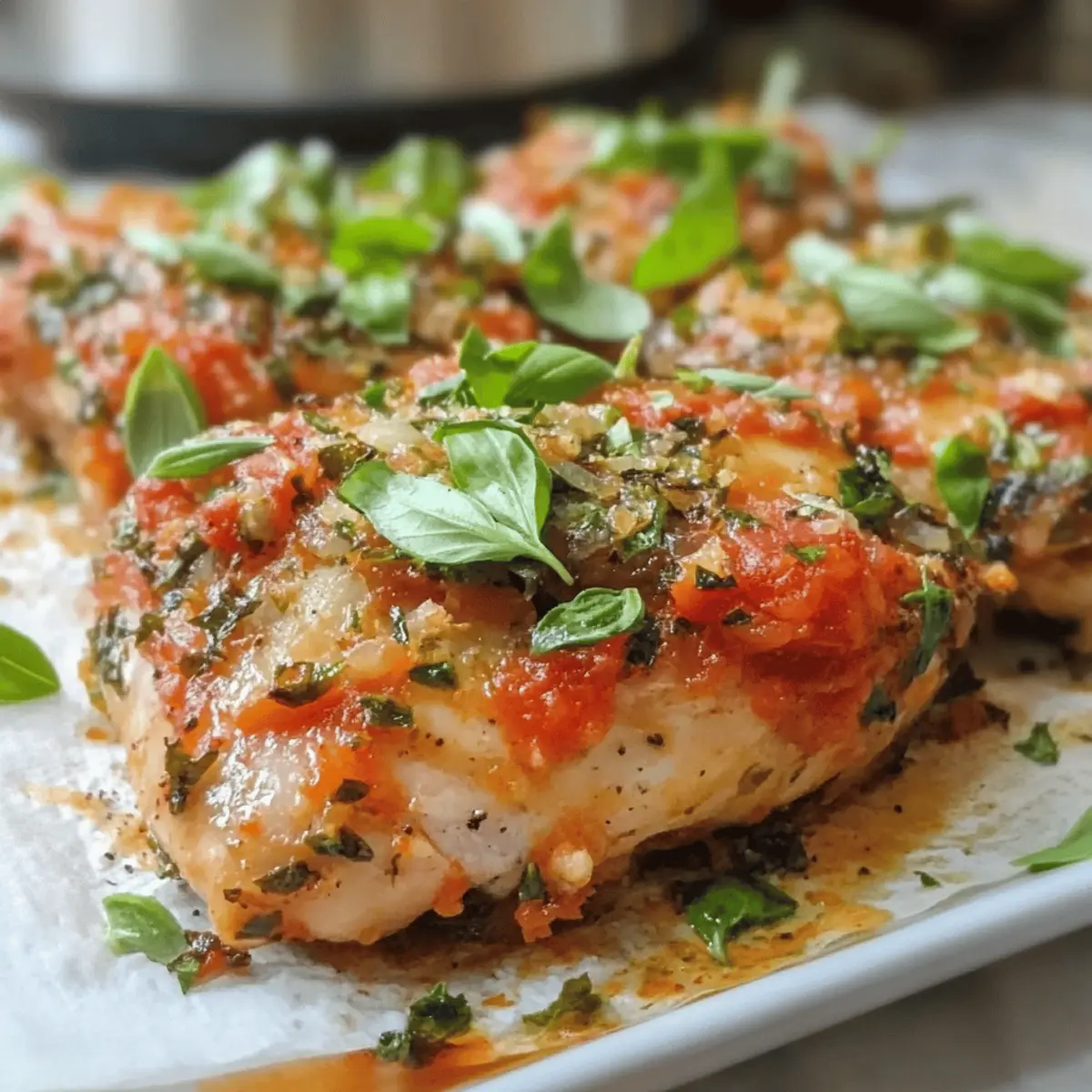 Easy Crockpot Tomato Basil Chicken Thighs with Juicy, Bold Flavor