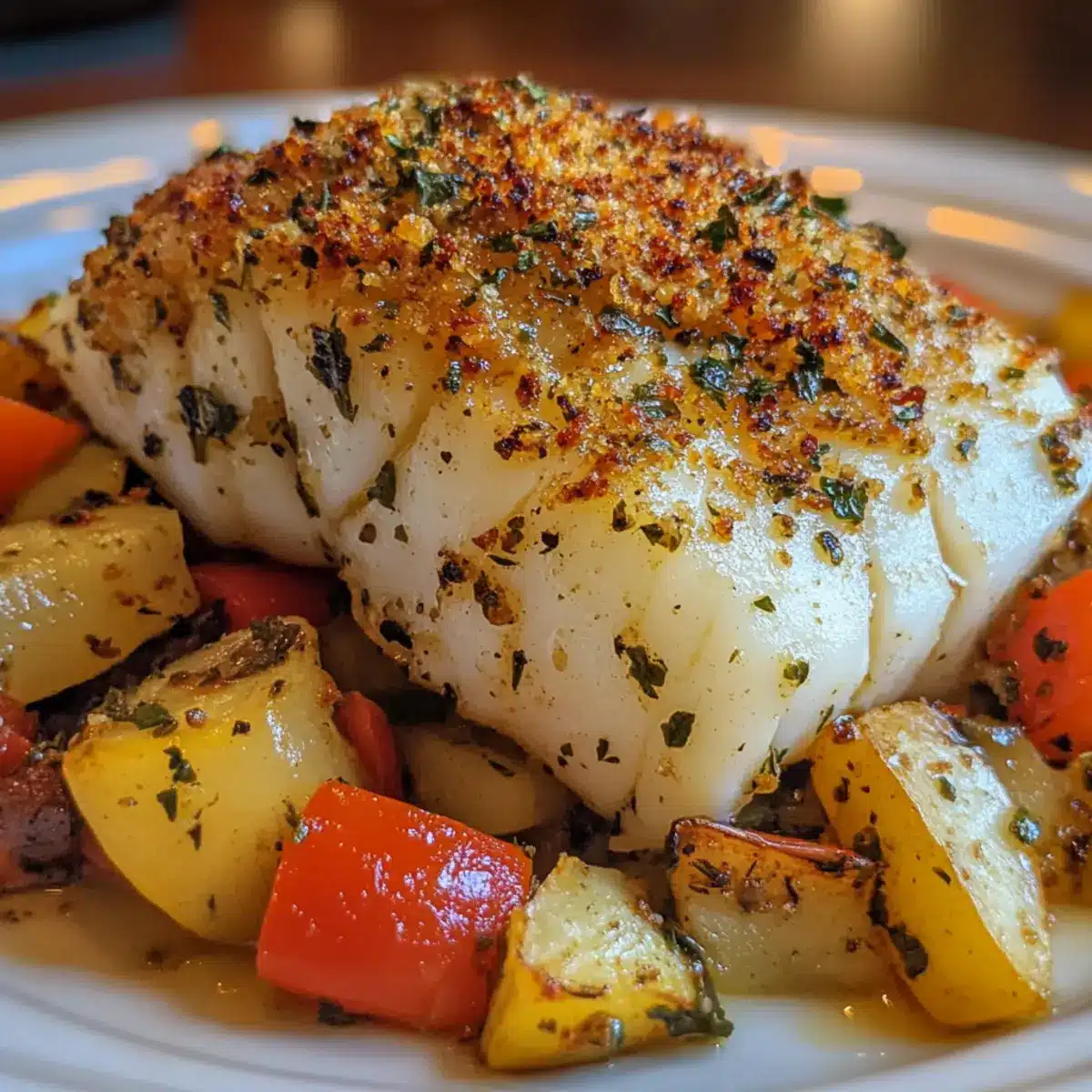 Ultimate Delicious Crispy Herb-Crusted Baked Cod with Veggies