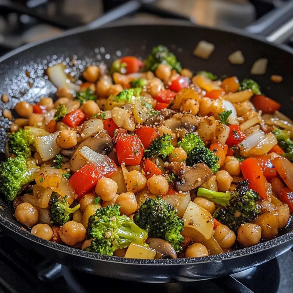 Easy Delicious Crispy One-Pot Chickpea Vegetable Stir Fry Recipe